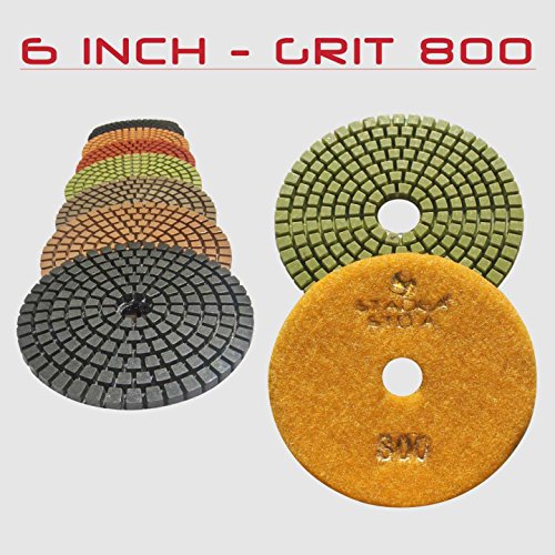 STADEA Premium Grade Wet 6" Diamond Polishing Pads Set For CONCRETE Polish