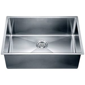 dawn sru251610 undermount small corner radius single bowl sink, polished satin