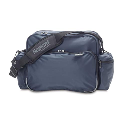 Hopkins Medical Products Original Home Health Shoulder Bag, 70D Waterproof Nylon, Fold-Down Compartment, Adjustable Straps, 14x11x7 inch, Navy Blue