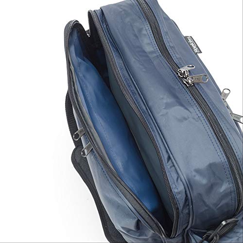 Hopkins Medical Products Original Home Health Shoulder Bag, 70D Waterproof Nylon, Fold-Down Compartment, Adjustable Straps, 14x11x7 inch, Navy Blue