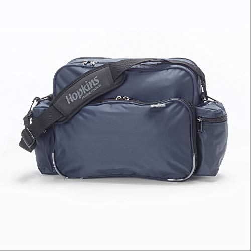 Hopkins Medical Products Original Home Health Shoulder Bag, 70D Waterproof Nylon, Fold-Down Compartment, Adjustable Straps, 14x11x7 inch, Navy Blue