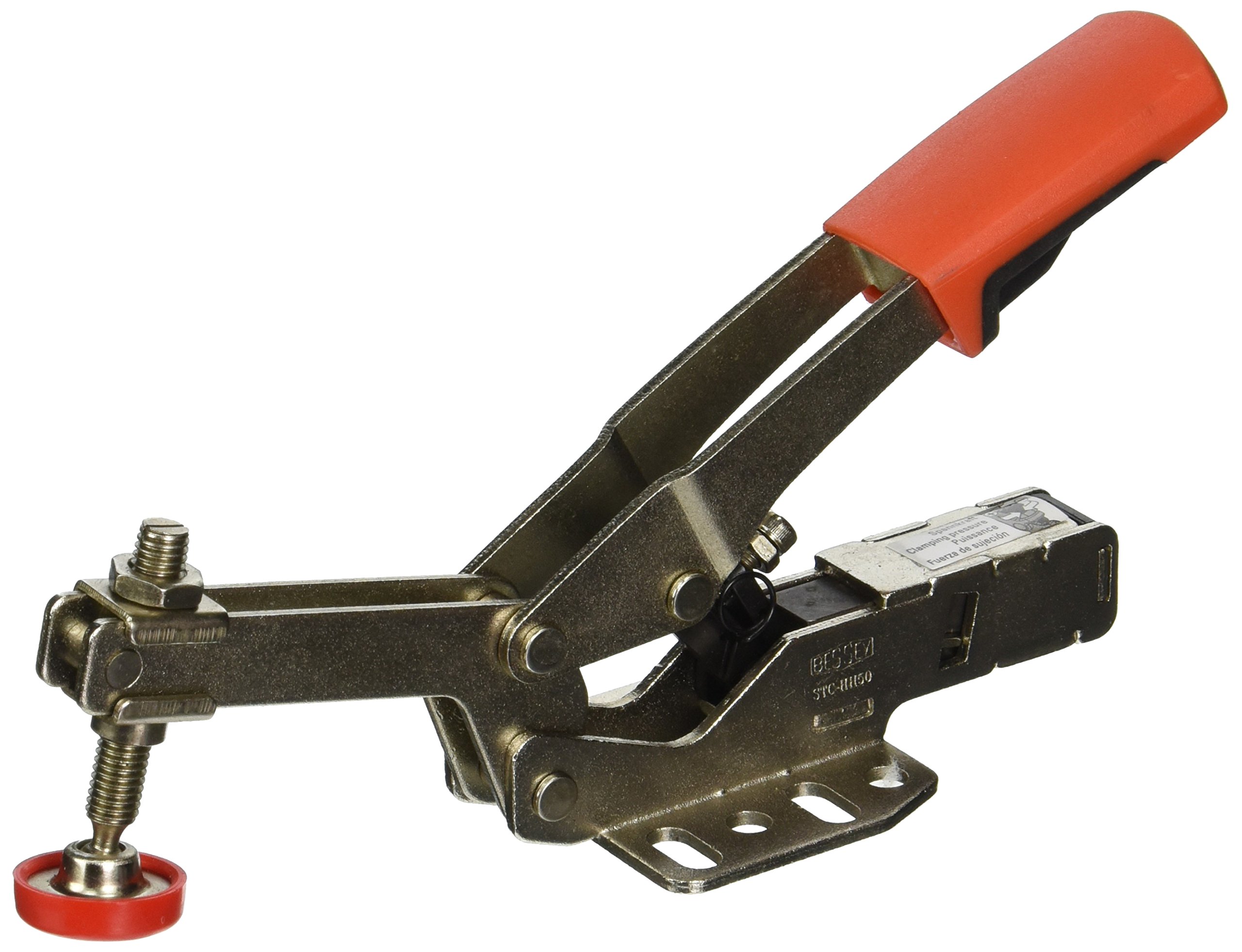 BESSEY STC-HH50 Horizontal Auto-Adjust Toggle Nickel Plated Clamp, Silver