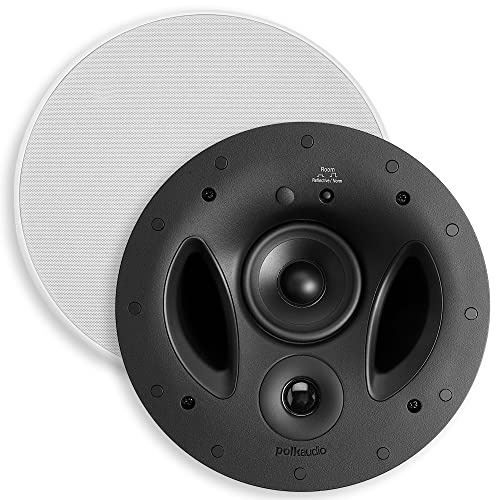 Polk Audio 70-RT 3-Way In-Ceiling Speaker (2.5” Driver, 7” Sub) - The Vanishing Series | Power Port | Paintable Grille | Dual Band-Pass Bass Ports White, White