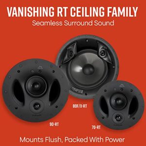 Polk Audio 70-RT 3-Way In-Ceiling Speaker (2.5” Driver, 7” Sub) - The Vanishing Series | Power Port | Paintable Grille | Dual Band-Pass Bass Ports White, White