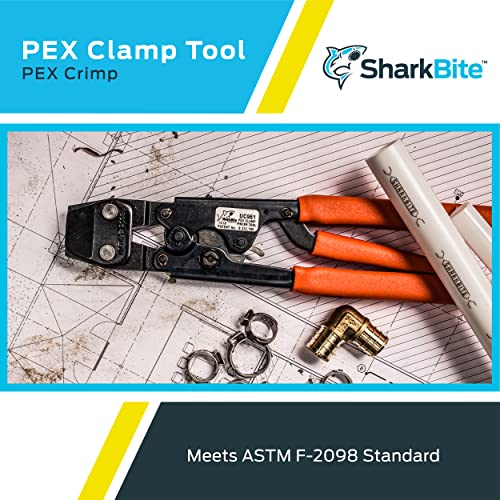 SharkBite PEX Clamp Tool, 3-Handle Tool with Orange Handle, Plumbing Fittings, PEX, PE-RT, UC961