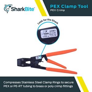 SharkBite PEX Clamp Tool, 3-Handle Tool with Orange Handle, Plumbing Fittings, PEX, PE-RT, UC961