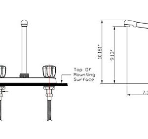 Dura Faucet DF-PK210S-BQ Hi-Rise RV Kitchen Sink Faucet with Smoked Acrylic Knobs (Bisque Parchment)