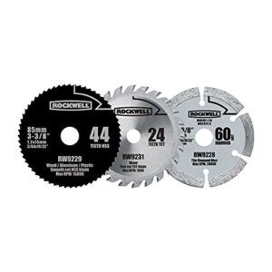 rockwell rw9232k versacut 3-piece circular saw blade set , gray