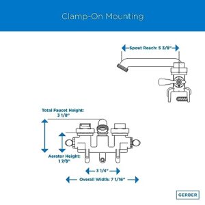 Gerber Plumbing G0049530 Classics Two Handle Clamp-on Combination Laundry faucet