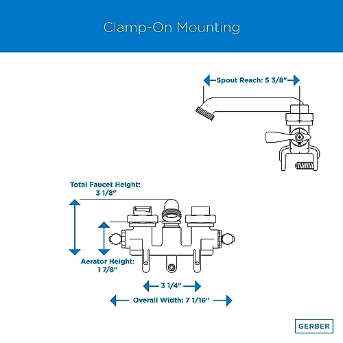 Gerber Plumbing G0049530 Classics Two Handle Clamp-on Combination Laundry faucet