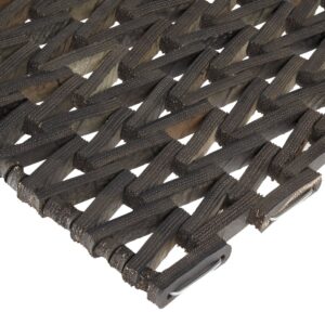 durable durite recycled tire-link outdoor entrance mat, herringbone weave, 24" x 48", black