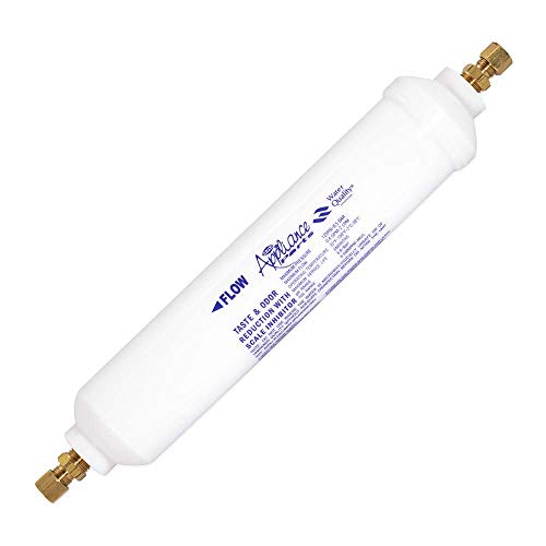 EZ-FLO 10 Inch Line Water Filter, Brass 1/4 Inch MIP x 7/16 Inch Compression Adapters, 1500 Gallon Capacity, 60458N