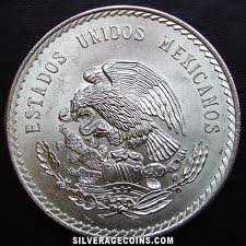 Mexico 1948 Silver Cuauhtemoc Five Peso Coin