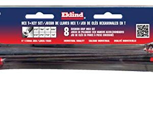 EKLIND 53198 Cushion Grip Hex T-Key allen wrench - 8pc set SAE Inch Sizes 3/32-1/4 (9In shaft)