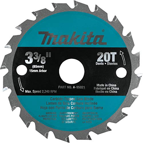 Makita A-95021 3-3/8" 20T Carbide-Tipped Circular Saw Blade, General Purpose