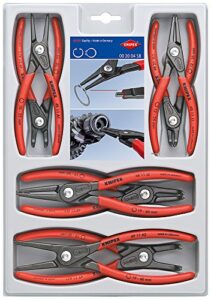 knipex tools 00 20 04 sb, precision circlip snap-ring red pliers 8-piece set