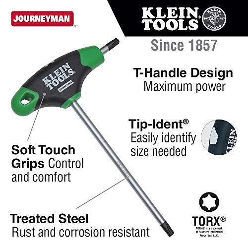 Klein Tools JTH6T15 T15 TORX Hex Key, Journeyman T-Handle, 6-Inch