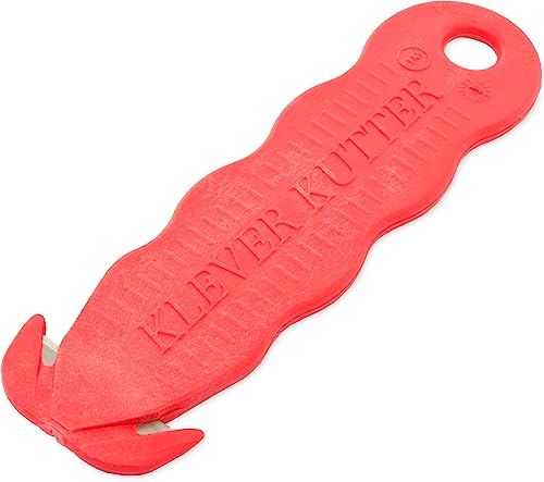 San Jamar KK403 Klever Kutter Safety Box Cutter Knife, Red (3 Pack)