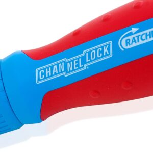 Channellock 131CB 13-in-1 Ratcheting Screwdriver | Multi-Bit Storage | 1/4-Inch Nut Driver | Quick-Load Handle with Cushion Grip | 28-Tooth Ratchet Mechanism Provides up to 225 lbs. of Torque , Red