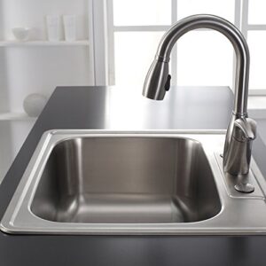 Kraus KTM25 25 inch Topmount Single Bowl 18 gauge Stainless Steel Kitchen Sink