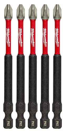 MILWAUKEE ELECTRIC TOOL 48-32-4564 Shockwave 3-1/2" Power Bit Phillips #2 5 Pack