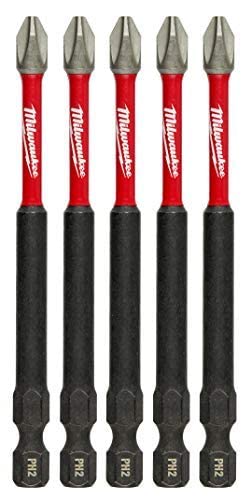 MILWAUKEE ELECTRIC TOOL 48-32-4564 Shockwave 3-1/2" Power Bit Phillips #2 5 Pack