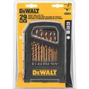 dewalt dd4069 cobalt alloy steel fractional jobber drill set, 29 piece