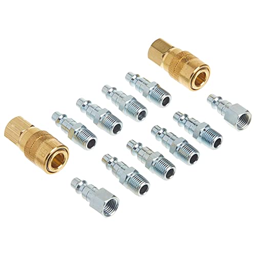 Milton (S-210) 1/4" NPT M-Style Coupler and Plug Kit, (12-Piece)