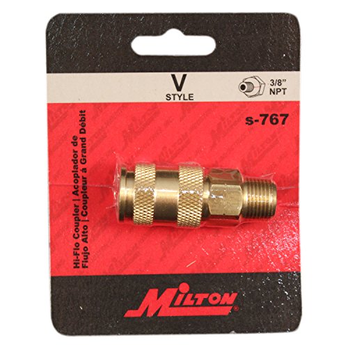 Milton Industries S-767 HI-Flo V-Style -FeetA,M,V-Feet 3/8-Inch MNPT Brass Body, Single