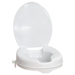 aquasense raised toilet seat with lid, white, 2.5 inches