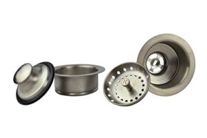 plumb pak k5475dsbn double bowl kitchen sink strainer and garbage disposal flange set, brushed nickel