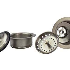 Plumb Pak K5475DSBN Double Bowl Kitchen Sink Strainer and Garbage Disposal Flange Set, Brushed Nickel