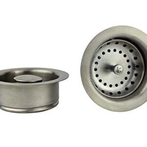 Plumb Pak K5475DSBN Double Bowl Kitchen Sink Strainer and Garbage Disposal Flange Set, Brushed Nickel