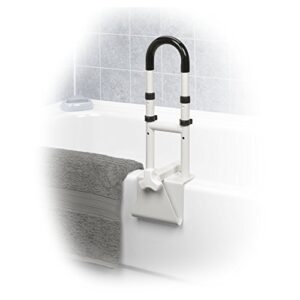 Drive Medical Adjustable Bathtub Grab Bar & Bathtub Safety Rail, White