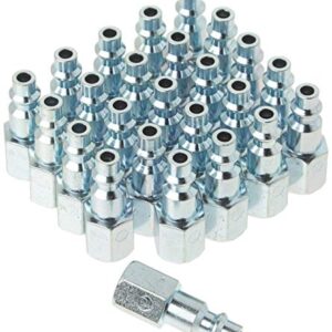 Primefit IP1414FS-B25-P (25 Pack) Industrial Style Air Quick Connect Plugs/Nipples 1/4" x 1/4" Female NPT