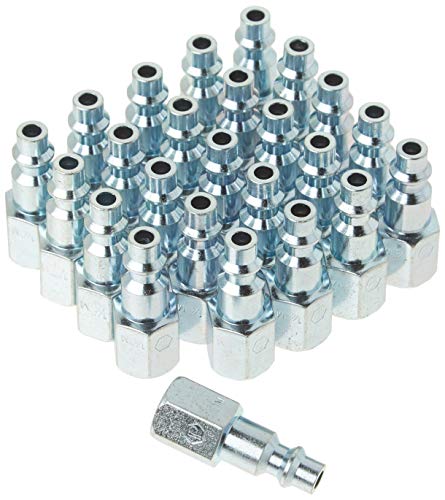 Primefit IP1414FS-B25-P (25 Pack) Industrial Style Air Quick Connect Plugs/Nipples 1/4" x 1/4" Female NPT