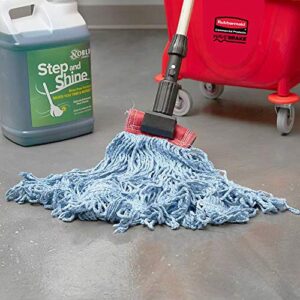 Rubbermaid Commercial Products Super Stitch Blend Mop Head Replacement, 5-Inch Headband, Large, Blue, Cotton/Synthetic Industrial Wet Mop for Floor Cleaning Office/School/Stadium/Lobby/Restaurant