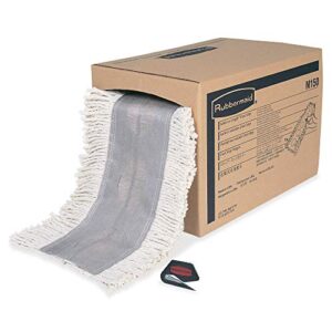 rubbermaid commercial continous 40-foot roll, cut to length dust mop, white, 100% recycled, convenient fit for any mop frame