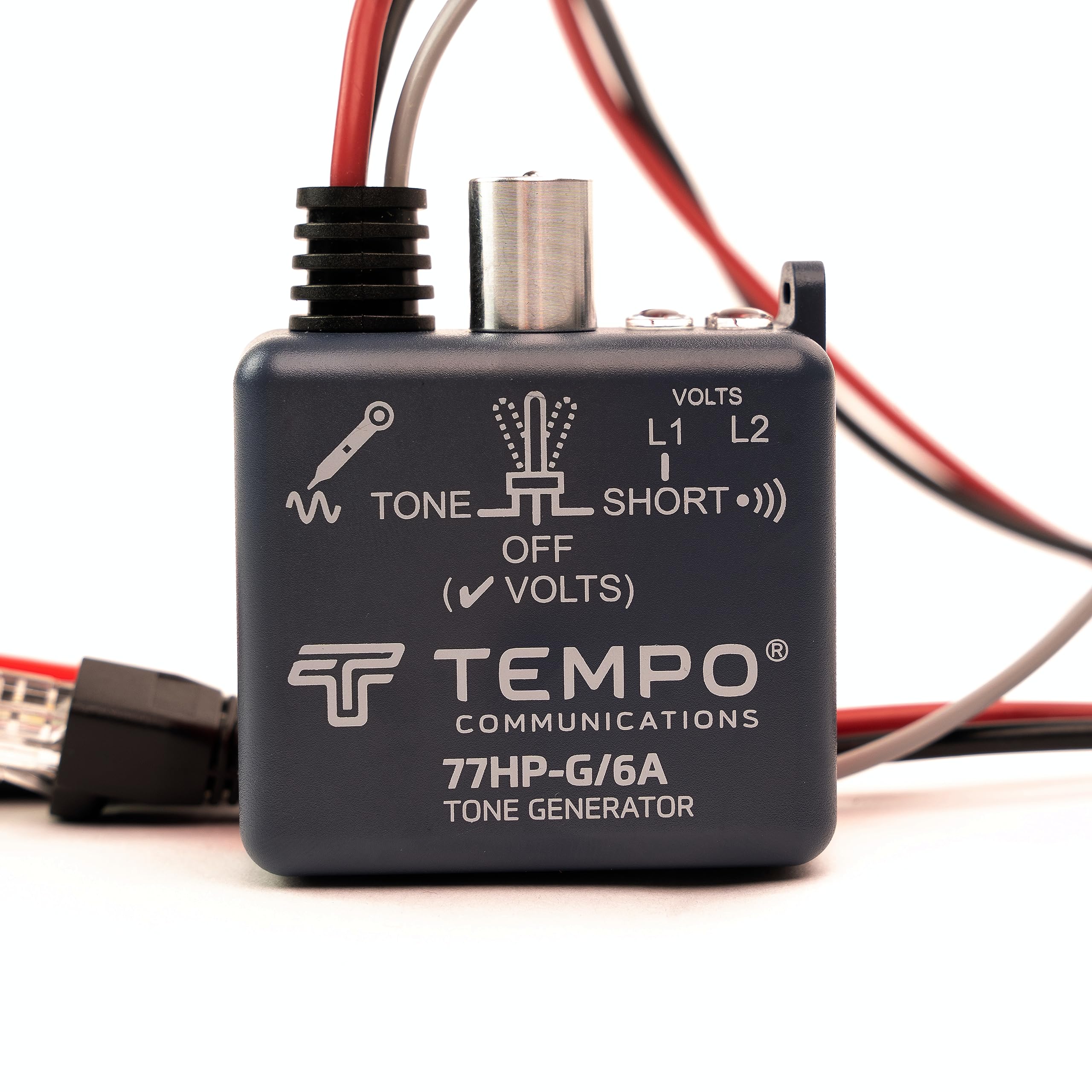 Tempo 77HP-G/6A Tone Generator w/ABN Clips | Cable Tracing, Continuity Testing, Polarity Testing | RJ11, RJ45 | Twisted Pair & Coaxial Cables | Professional Grade (2023 Model)