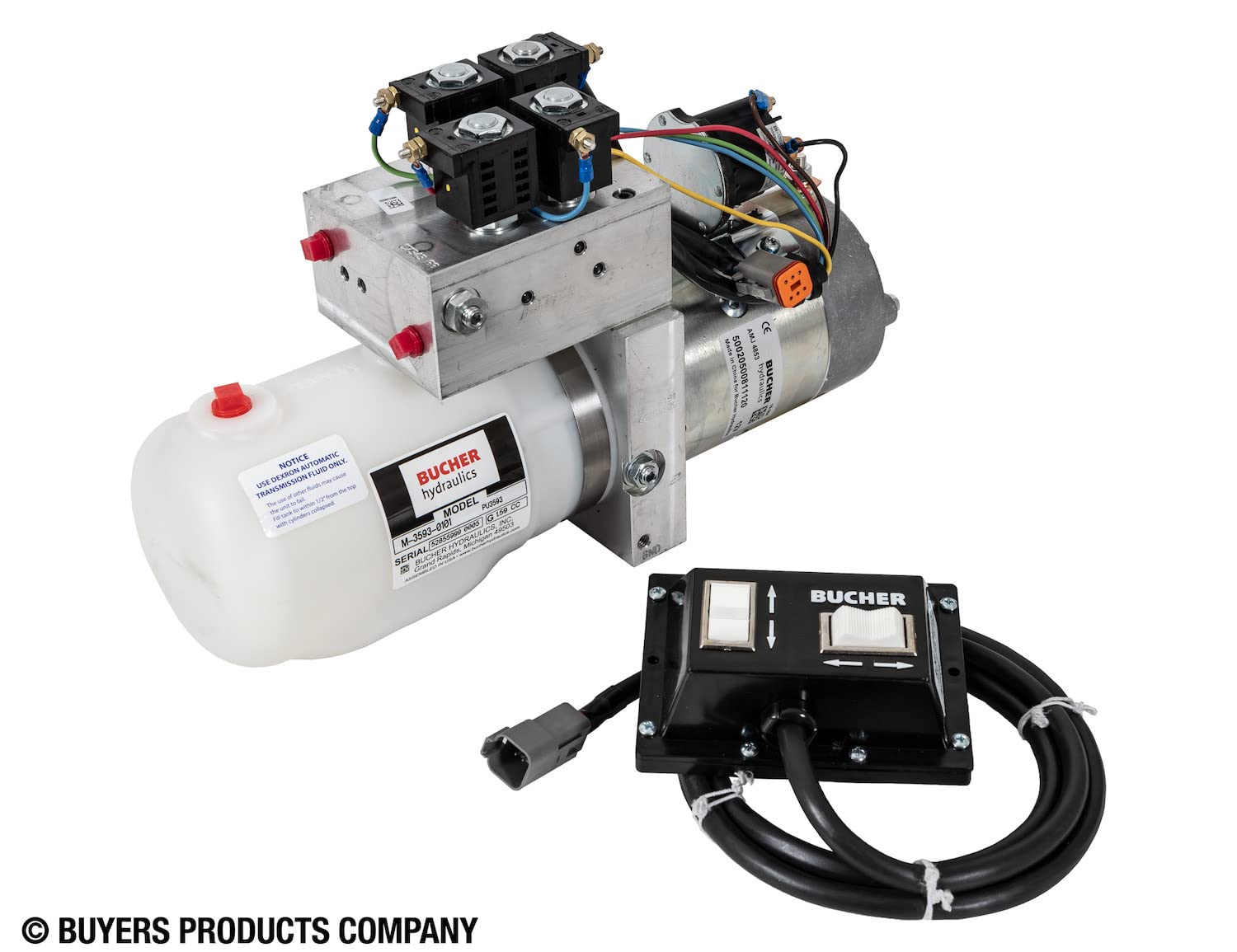 Buyers Products PU3593 Hydraulic Power Unit (Power Unit,Hydraulic 12V Dc,Snow Plow), Black