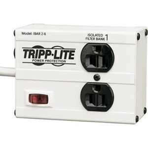 tripp lite isobar surge protector metal 2 outlet 6' cord 1410 joules