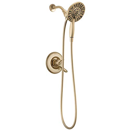 Delta Faucet Linden 17 Series Dual-Function Shower Faucet, Shower Trim Kit with 4-Spray In2ition 2-in-1 Dual Hand Held Shower Head with Hose, Champagne Bronze T17294-CZ-I (Valve Not Included)