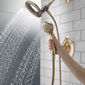 Delta Faucet Linden 17 Series Dual-Function Shower Faucet, Shower Trim Kit with 4-Spray In2ition 2-in-1 Dual Hand Held Shower Head with Hose, Champagne Bronze T17294-CZ-I (Valve Not Included)