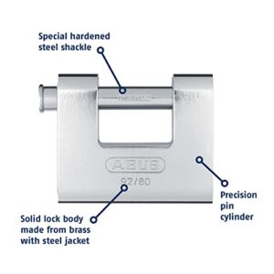 ABUS 92/80 KD All Weather Solid Brass with Steel Jacket Monoblock Keyed Different Padlock