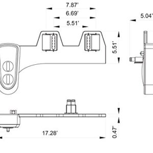 Bio Bidet ELITE 3 Bidet attachment, 17 1/4x8, White