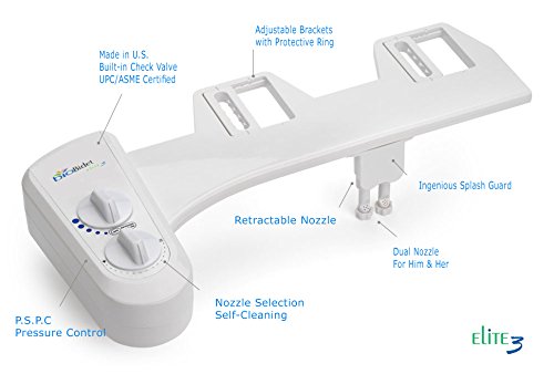 Bio Bidet ELITE 3 Bidet attachment, 17 1/4x8, White