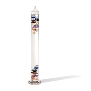 Galileo Glass Thermometer | 20-Inches Tall | Law of Physics | Indoor Room Temperature for Home House Office Desk Counter Tabletop | Holiday Gift Present