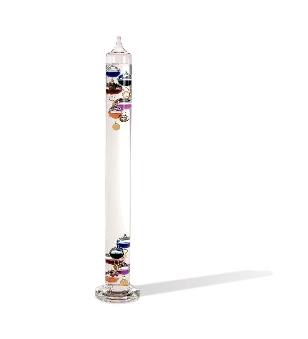 Galileo Glass Thermometer | 20-Inches Tall | Law of Physics | Indoor Room Temperature for Home House Office Desk Counter Tabletop | Holiday Gift Present