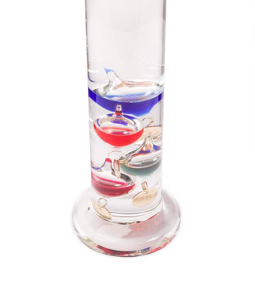 Galileo Glass Thermometer | 20-Inches Tall | Law of Physics | Indoor Room Temperature for Home House Office Desk Counter Tabletop | Holiday Gift Present