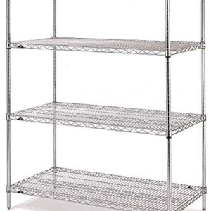 Metro EZ1860NC-4 Super Erecta Industrial Wire Shelving 4-Shelf Convenience Pak, Chrome, 18" x 60" x 74.5"